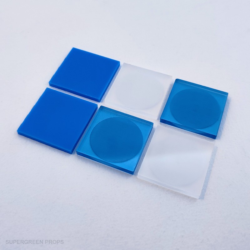 Prop-accurate 1 inch blue square lense